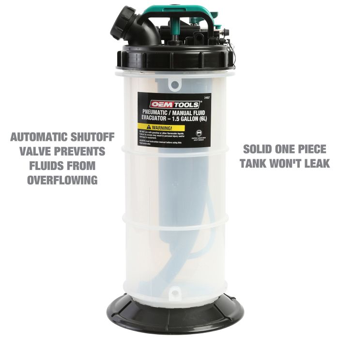 Pneumatic/Manual Fluid Extractor Gallon (6L), 24937 Vehicle, 54% OFF